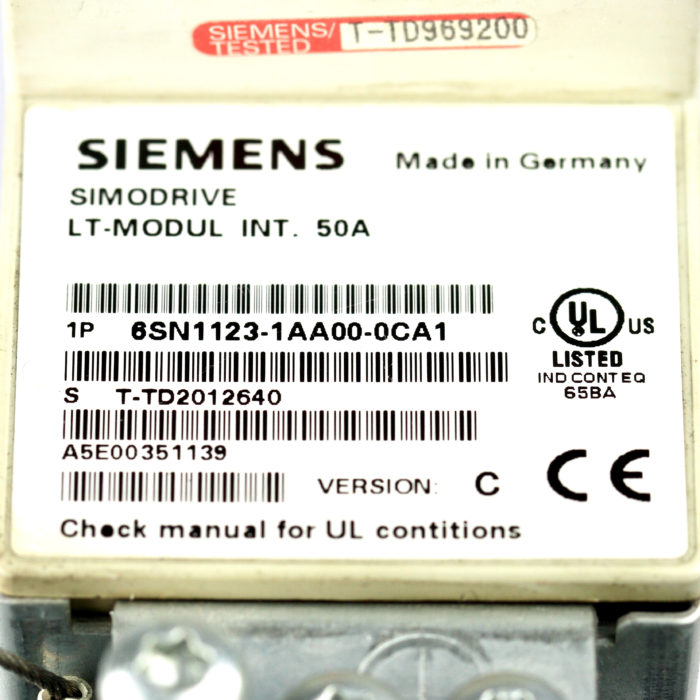SIMODRIVE LT-MODUL INT.50A 6SN1123-1AA00-0CA1 - Arruarte Elektronika